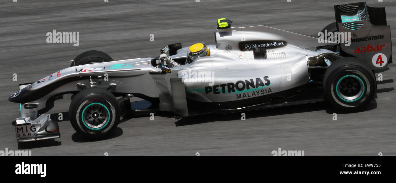 Nico Rosberg driving for Mercedes GP during the second free practice session of the 2010 ...