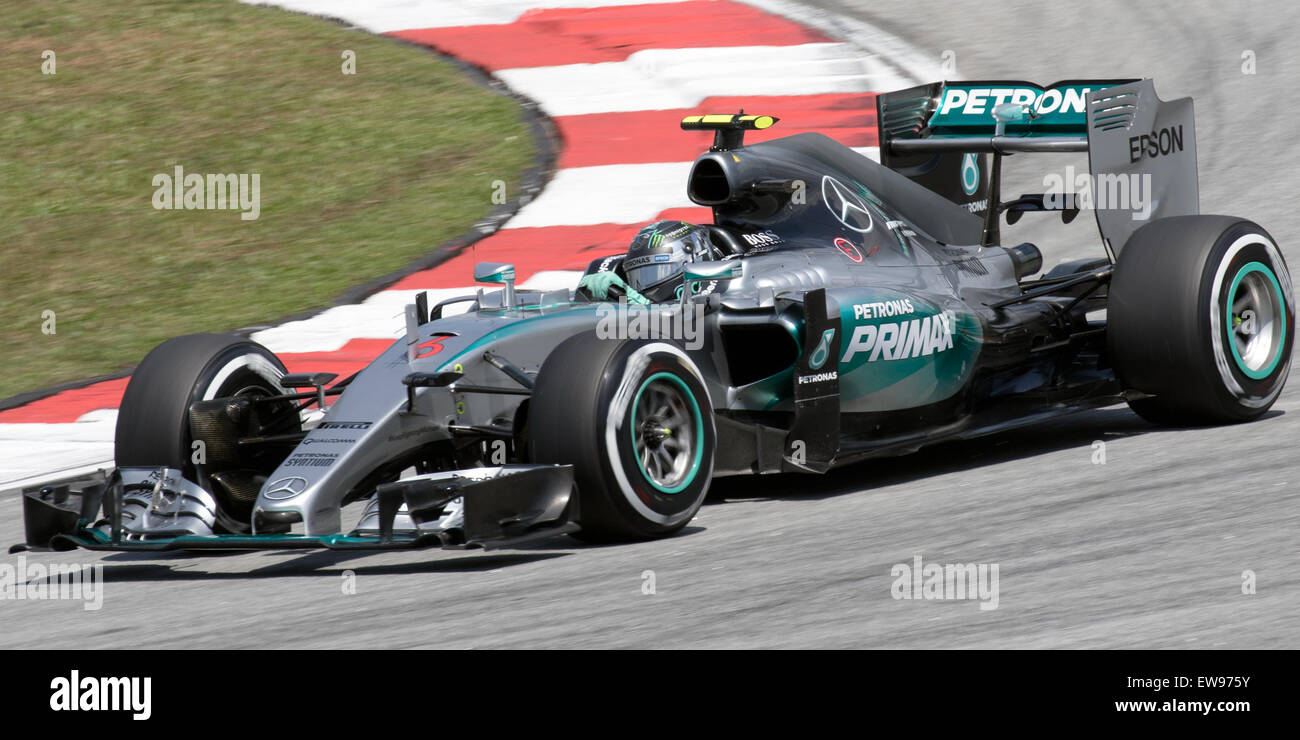 Nico Rosberg in FP3 at the 2015 Malaysian Grand Prix, making final ...