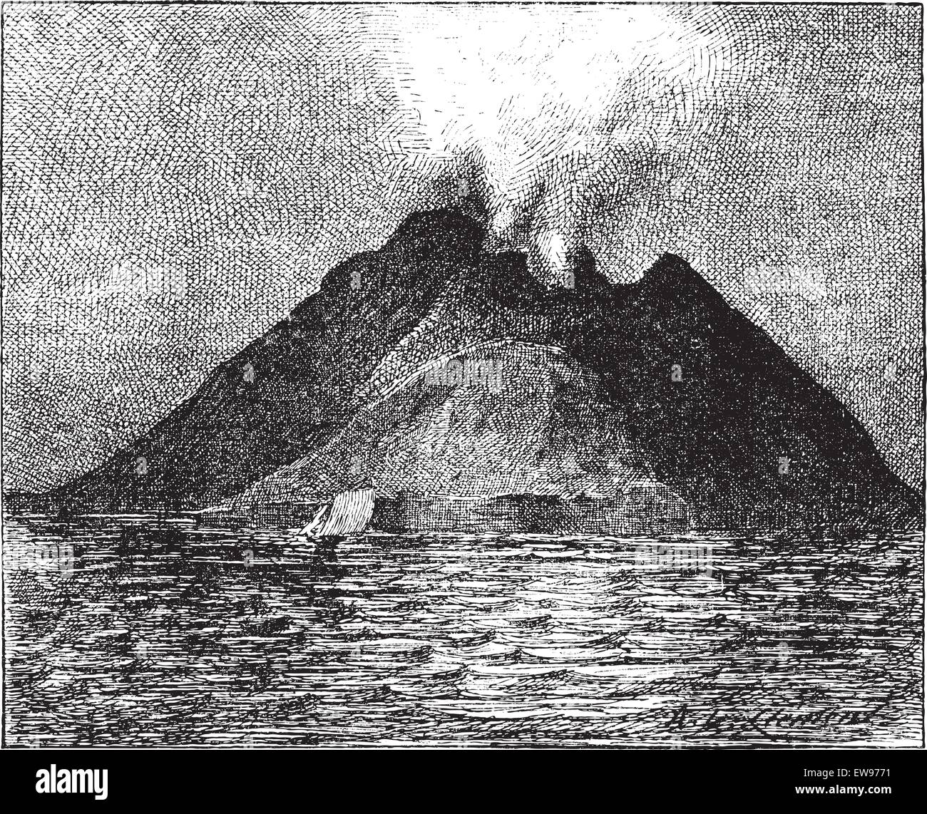Stromboli volcano Stock Vector Images - Alamy