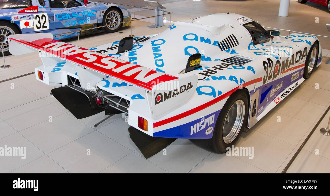 Rear-right view of the Nissan R85V displayed at the Nissan Global ...