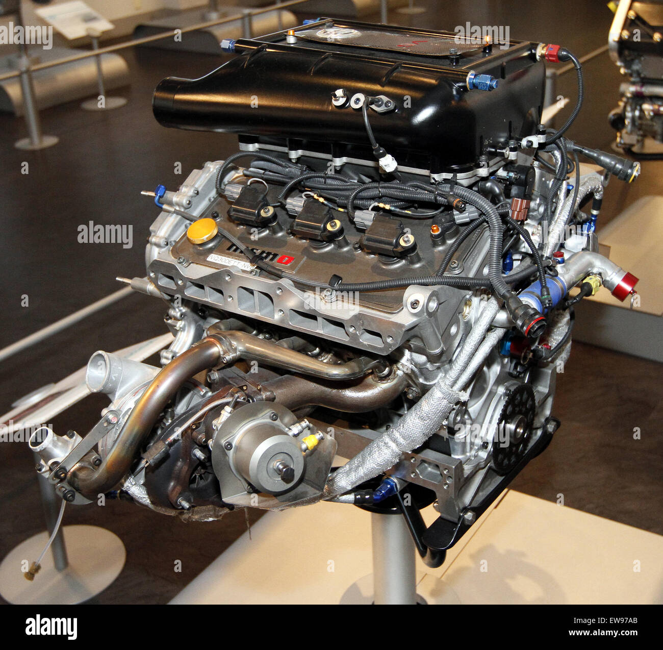 Nissan VQ30DETT engine rear Nissan Engine Museum Stock Photo - Alamy