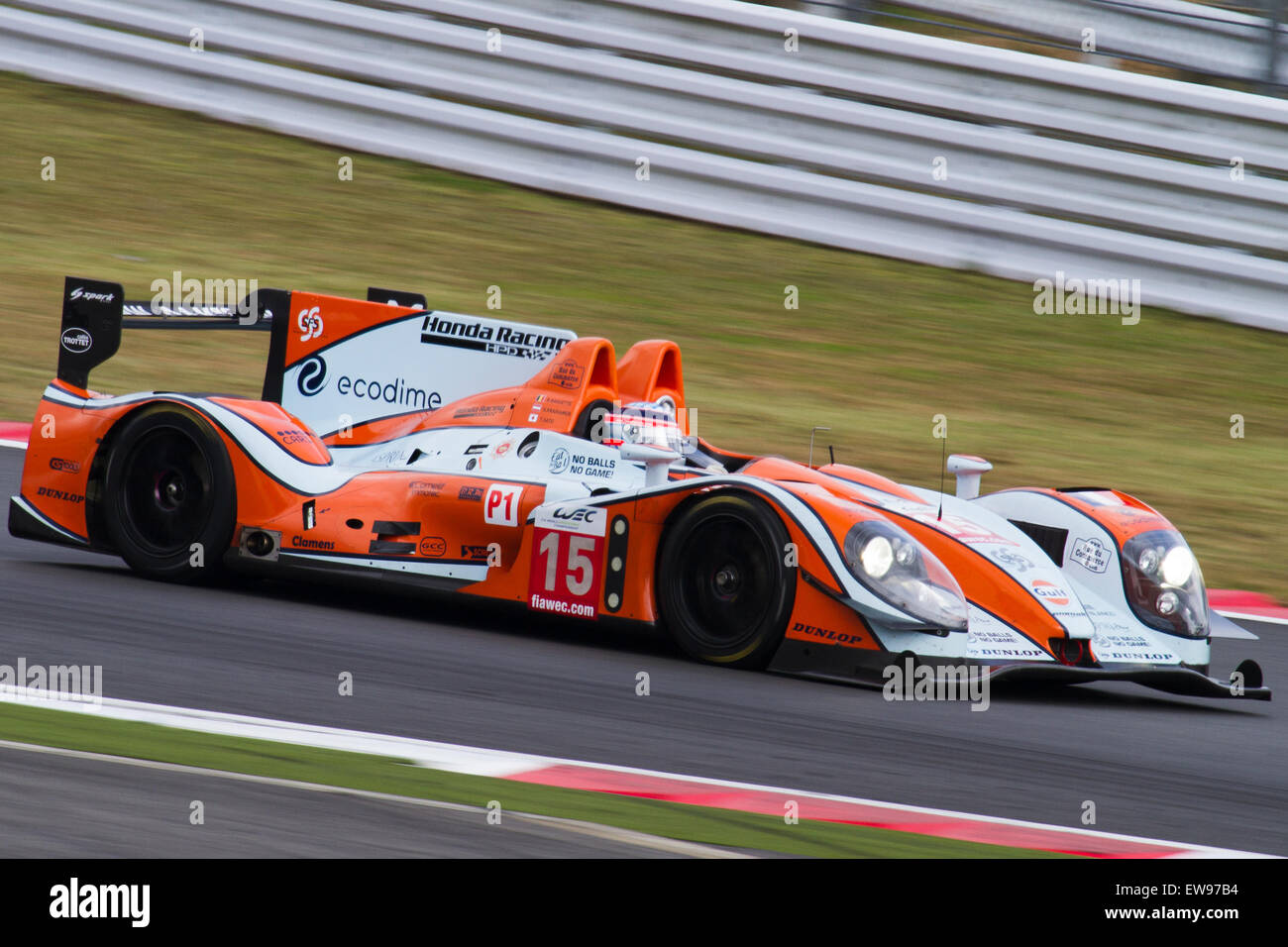The Oak Pescarolo LMP2 car, driven by Takuma Sato, competing in the ...