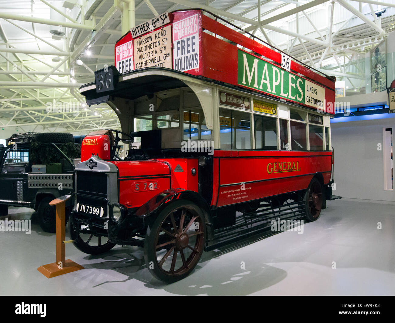 The AEC S-Type bus, displayed at the Heritage Motor Centre in Gaydon ...