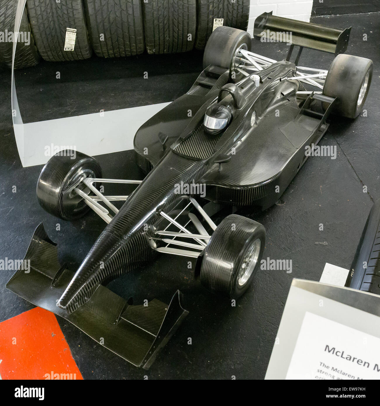 The Penske PC-27 wind tunnel model, displayed at the Donington Grand ...