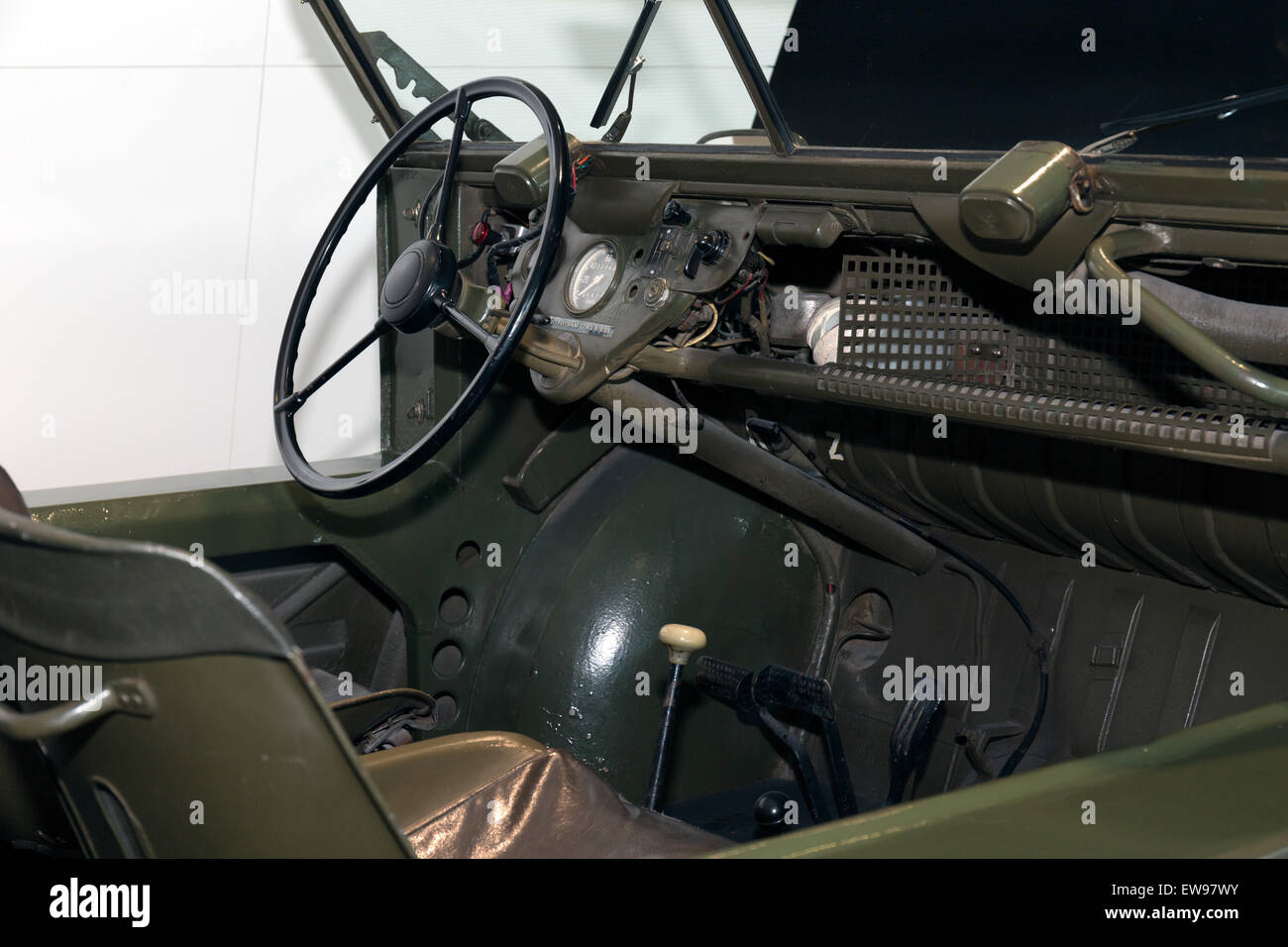The interior of the Porsche 597, displayed at the Porsche Museum ...