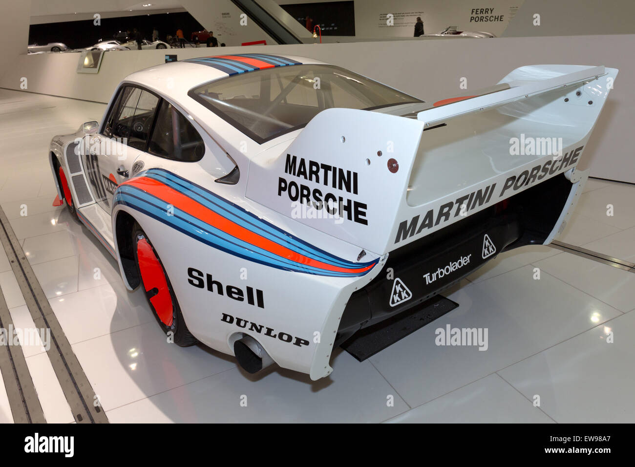 The rear-left view of the Porsche 935-77 Baby, displayed at the Porsche ...