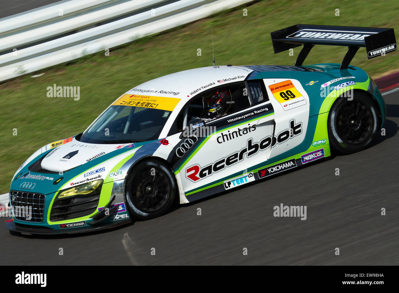 The Audi R8 LMS racing car participating in the 2012 Super GT series ...