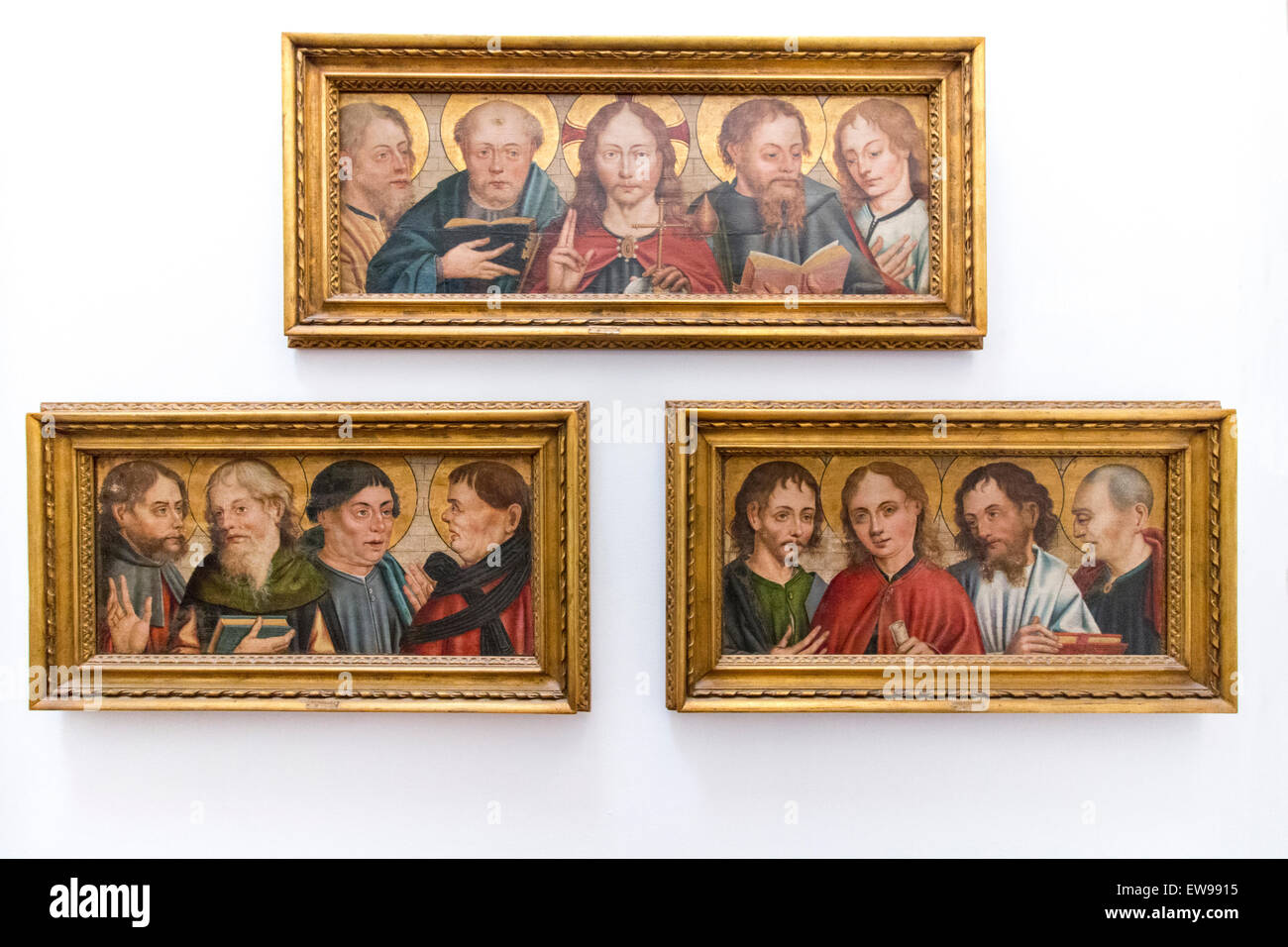 View of a beautiful historical painting depicting religious themes ...