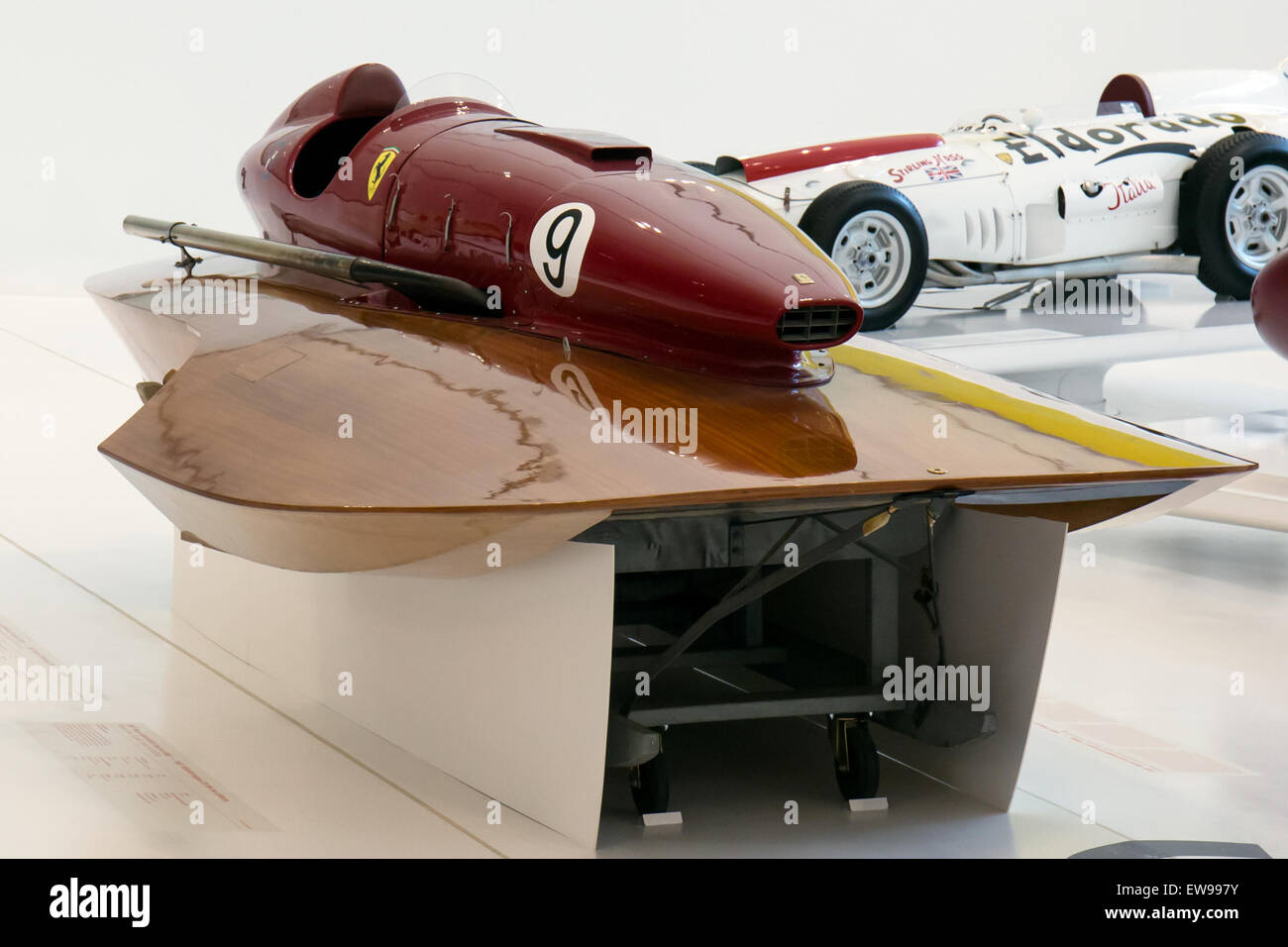 The San Marco-Ferrari racing boat (1957), displayed at the Enzo Ferrari ...