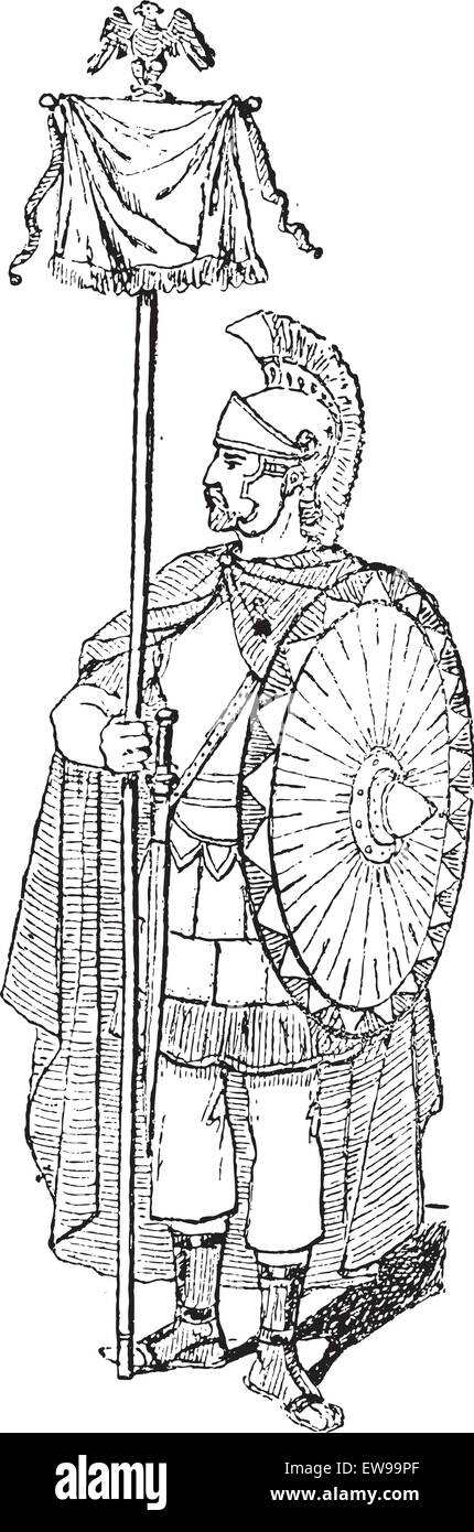 Vexillum, shown is a Roman Soldier holding a Vexillum with an Eagle ...