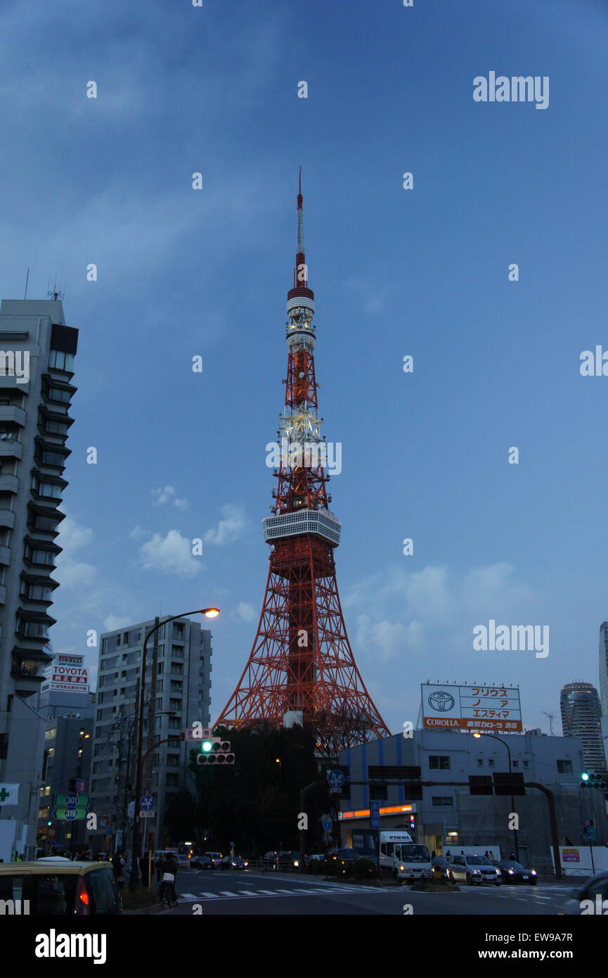 Tokyo Tower immediately after 2011 off the Pacific coast earthquake of ...