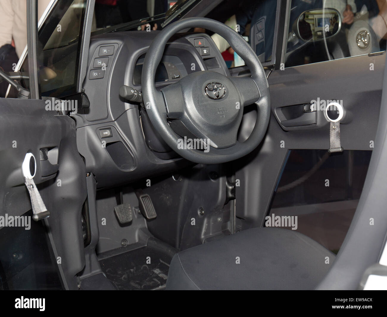 Toyota i-Road (road test version) cockpit 2013 Tokyo Motor Show Stock ...