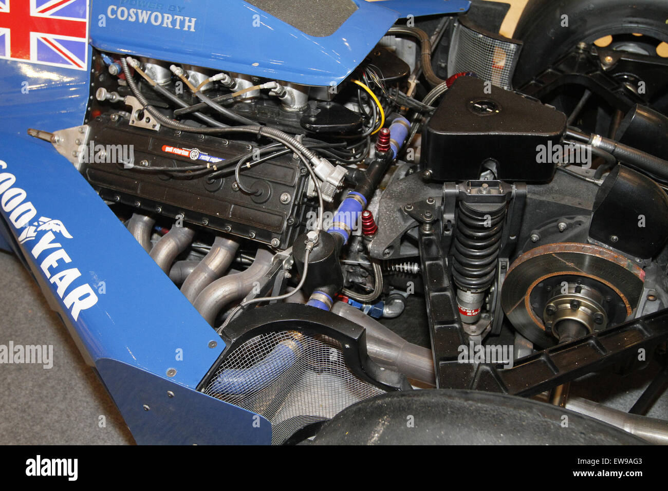 The Tyrrell 012 engine, displayed at the 2010 Pavilion Pit Stop, is a ...