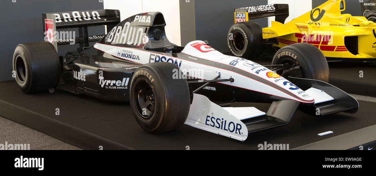 The Tyrrell 020, pictured here in a front-right view, is a Formula 1 ...
