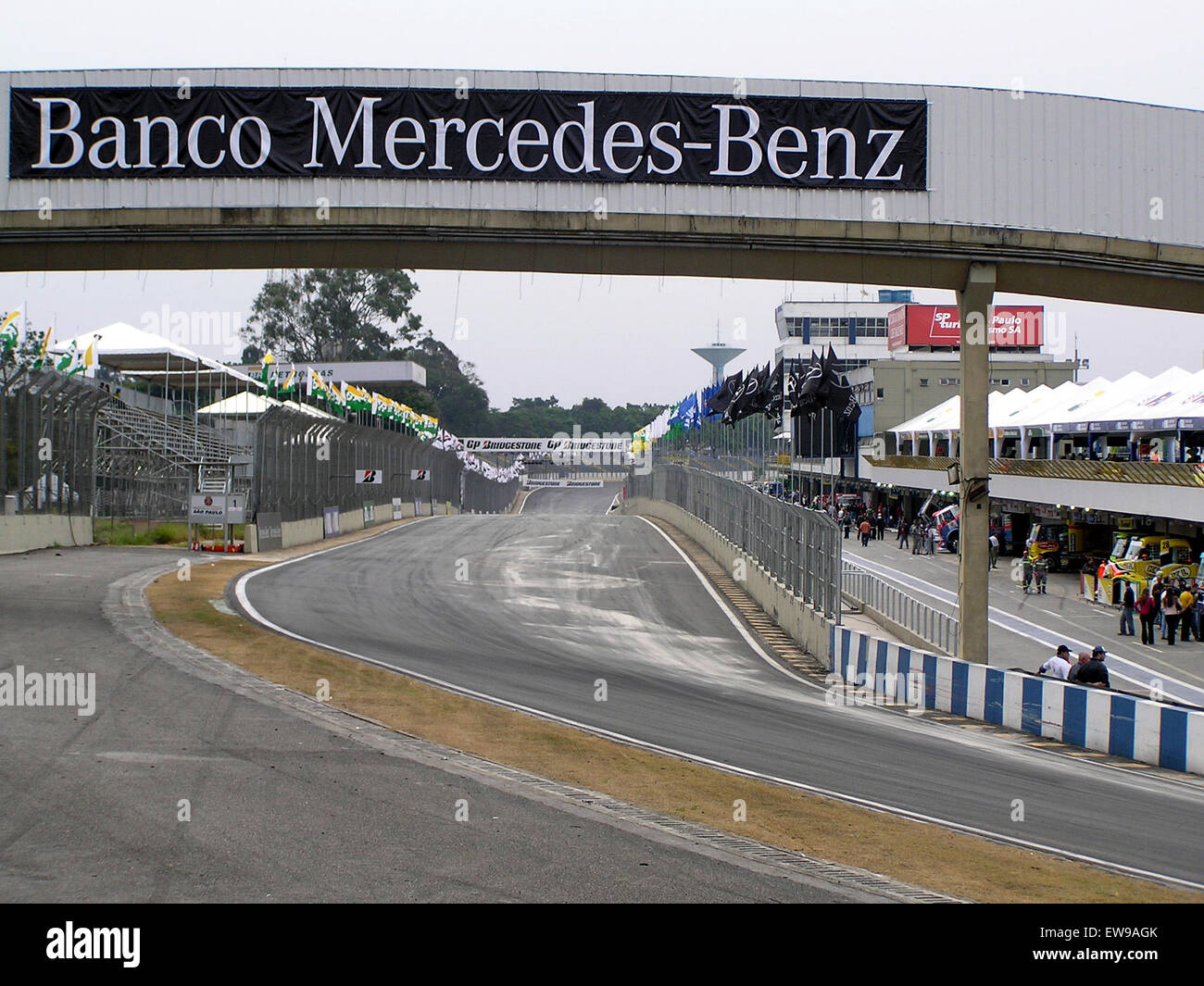 This image shows the main straight of the Autódromo José Carlos Pace, a ...