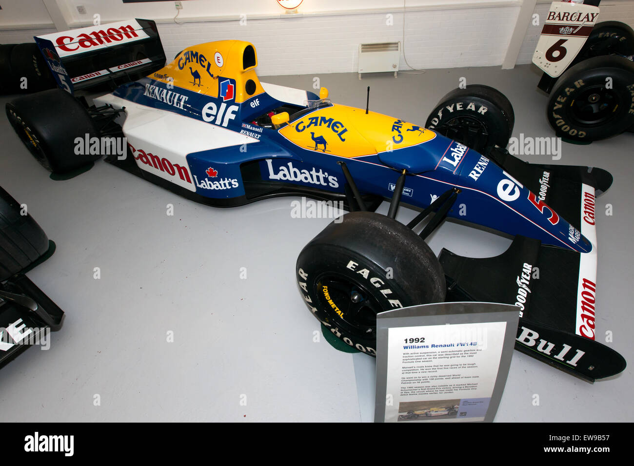 The Williams FW14B, a Formula 1 car, is depicted in this image from the ...