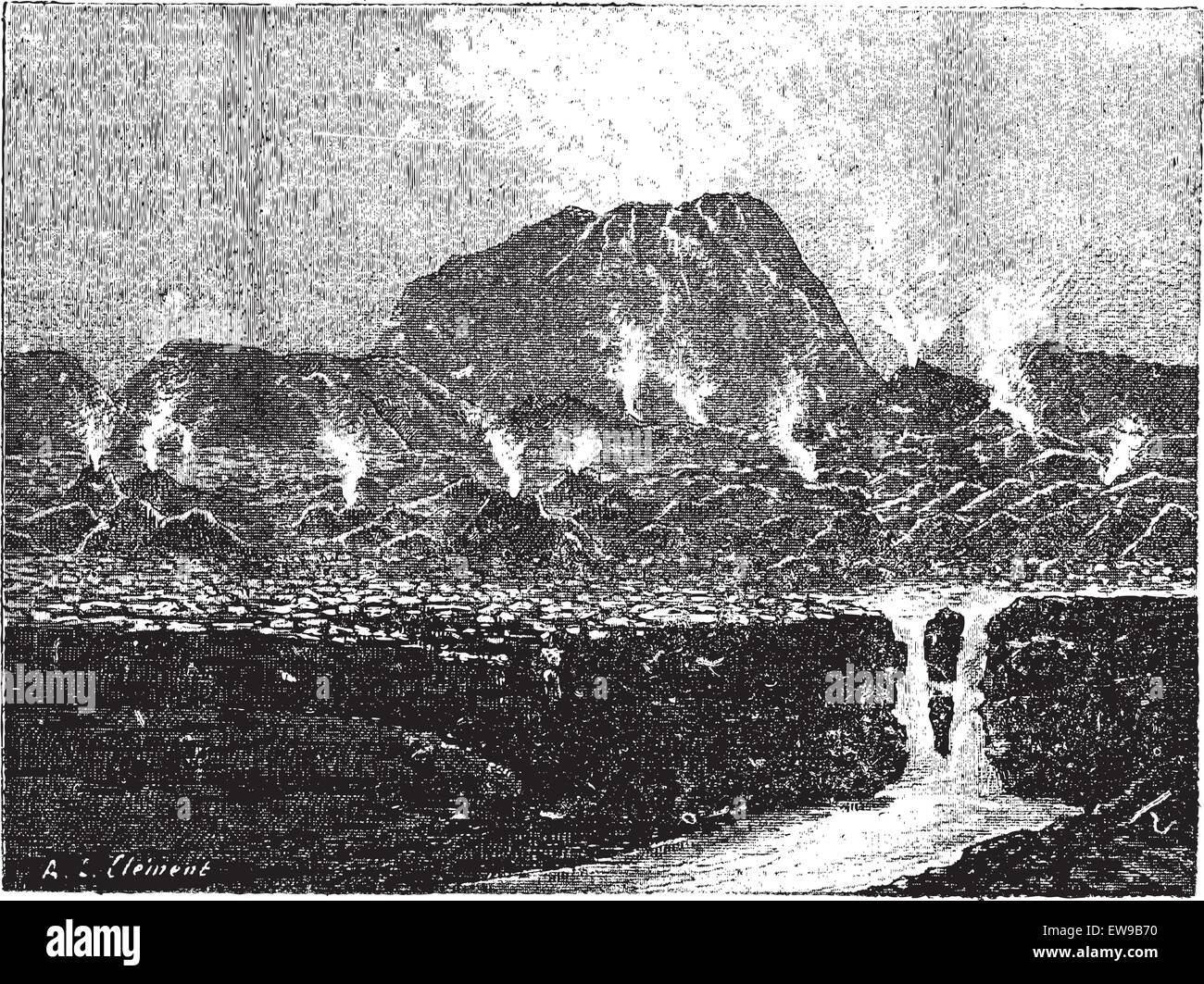 Volcano cinder cone Stock Vector Images - Alamy