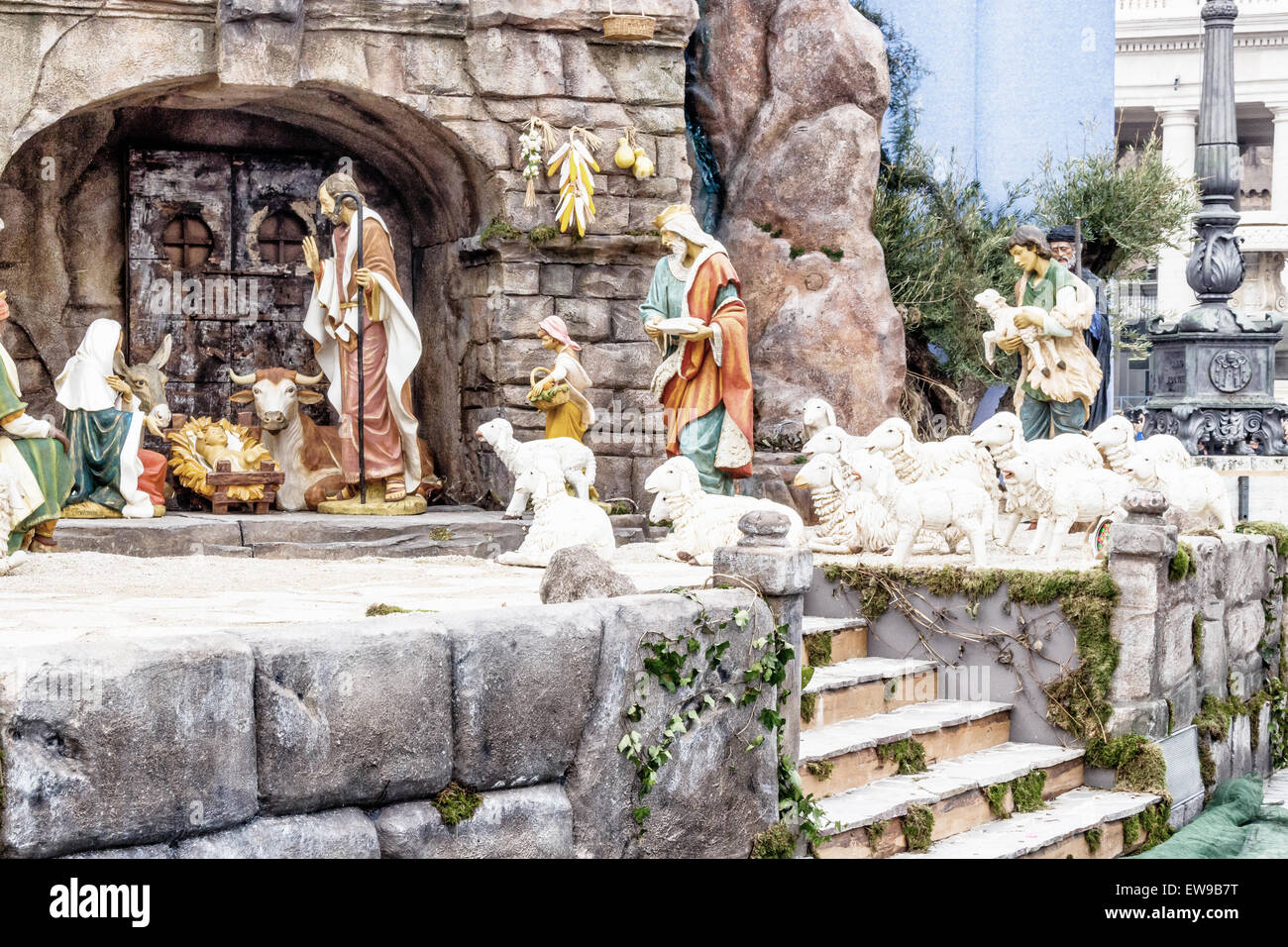 Nativity scene: a crib in Italy Stock Photo - Alamy