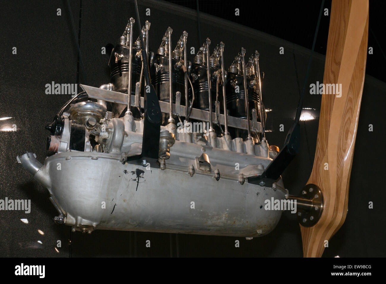 The Benz FX engine is showcased at the Mercedes-Benz Museum. The rear ...