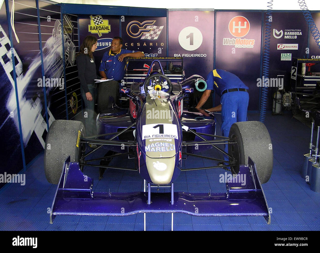Bia Figueiredo, a Brazilian racing driver, is seen with her F3 car. She ...