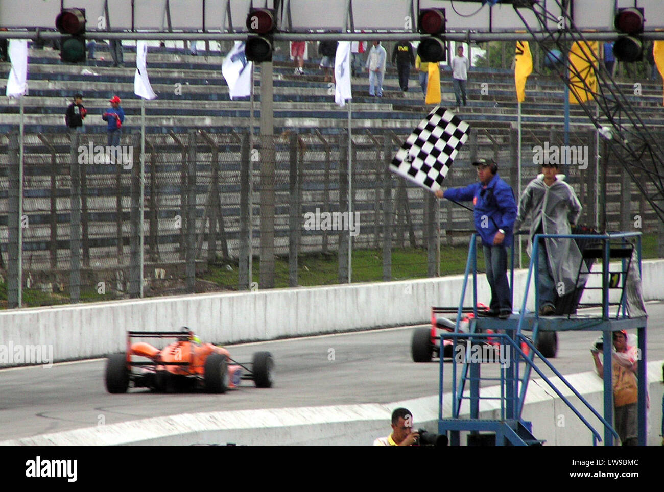 This image showcases the exciting conclusion of a Formula 3 race in ...