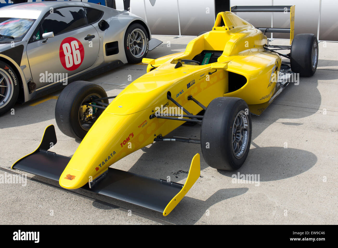 The Dome F110, a 2014 Super GT race car, is pictured from the front ...