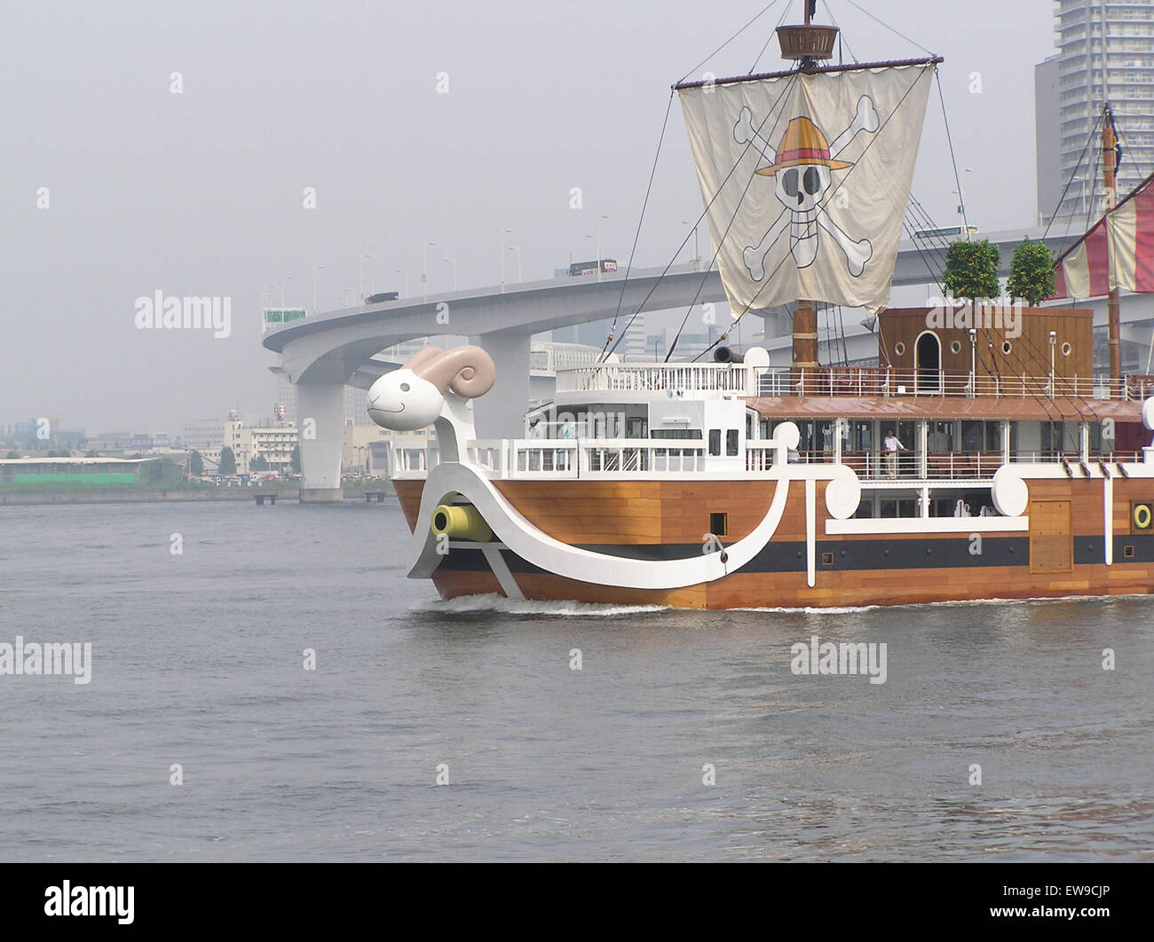 This image captures the front view of the iconic 'Going Merry' ship ...