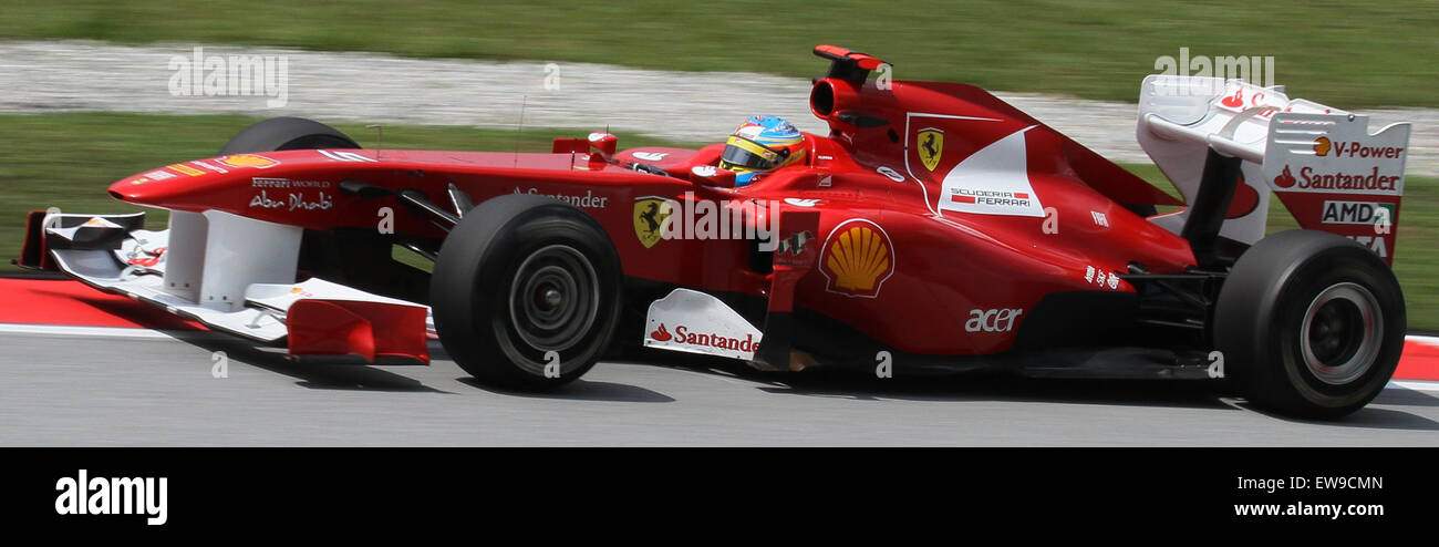 Fernando Alonso driving for Ferrari during the 2011 Malaysian Grand ...