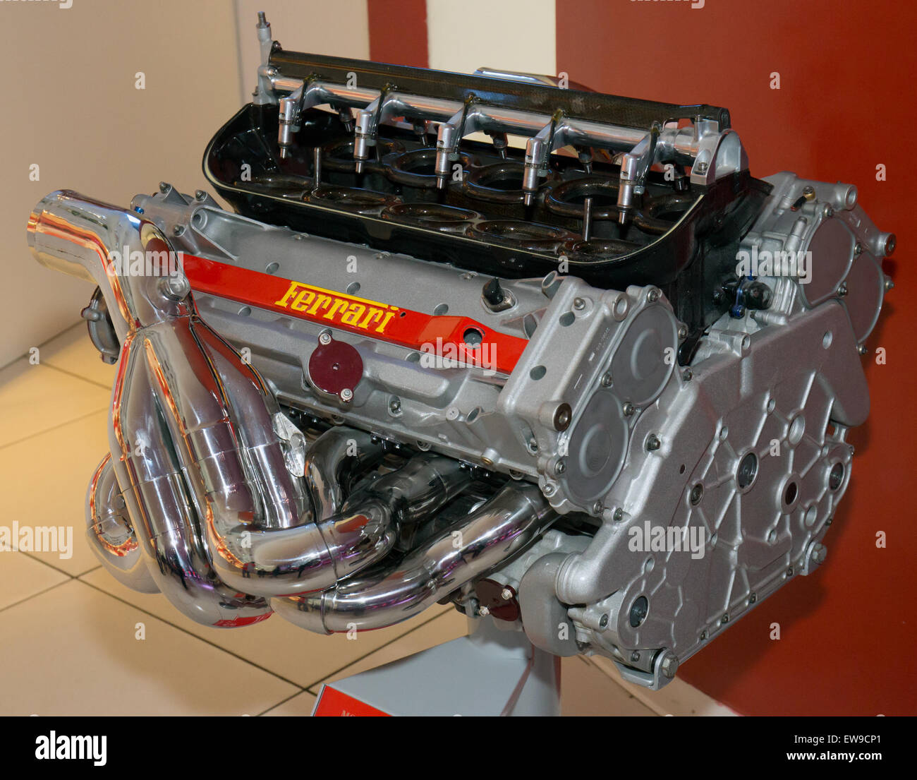 The Ferrari 048 engine displayed at the Museo Ferrari, showcasing the ...