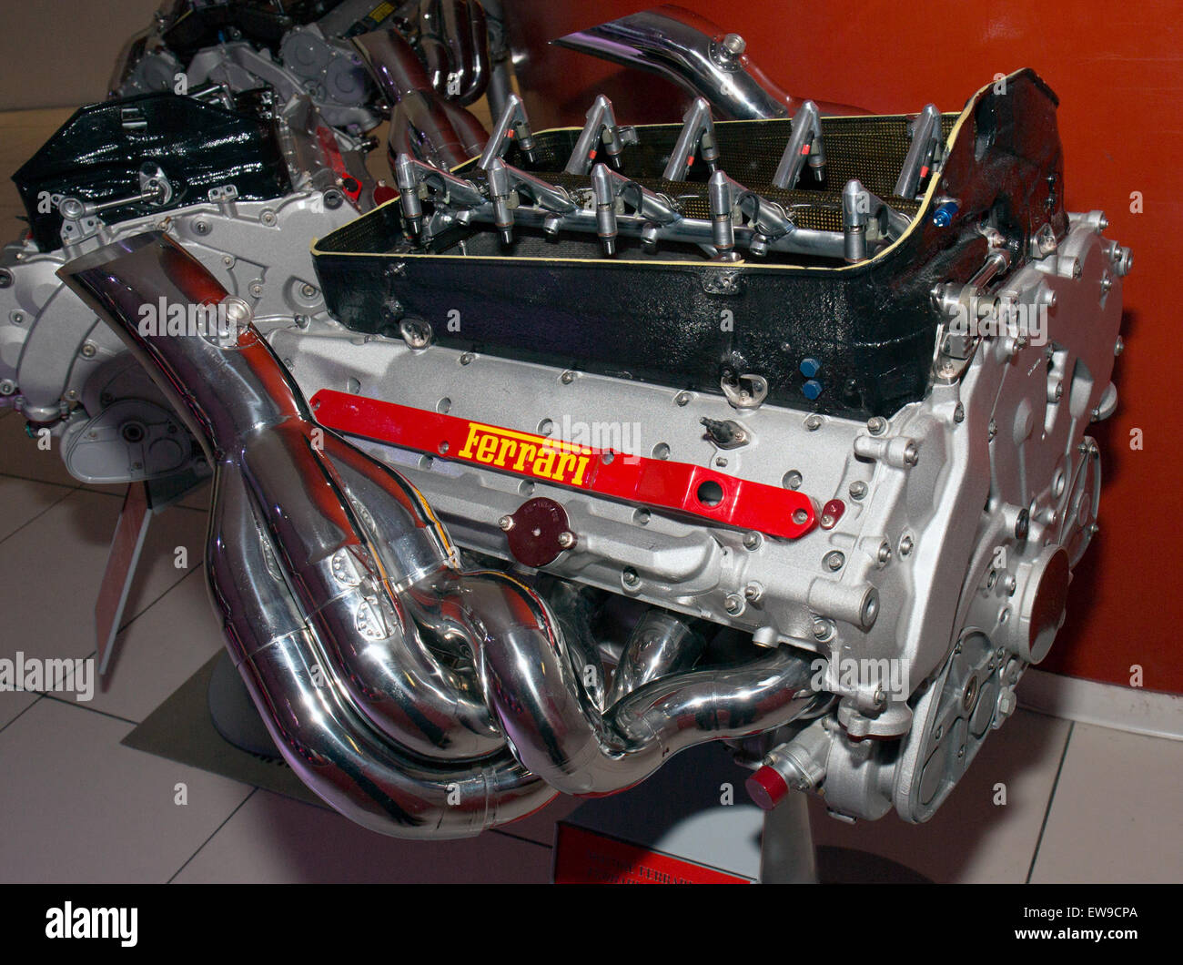 The Ferrari 050 engine, displayed at the Museo Ferrari, showcases the ...