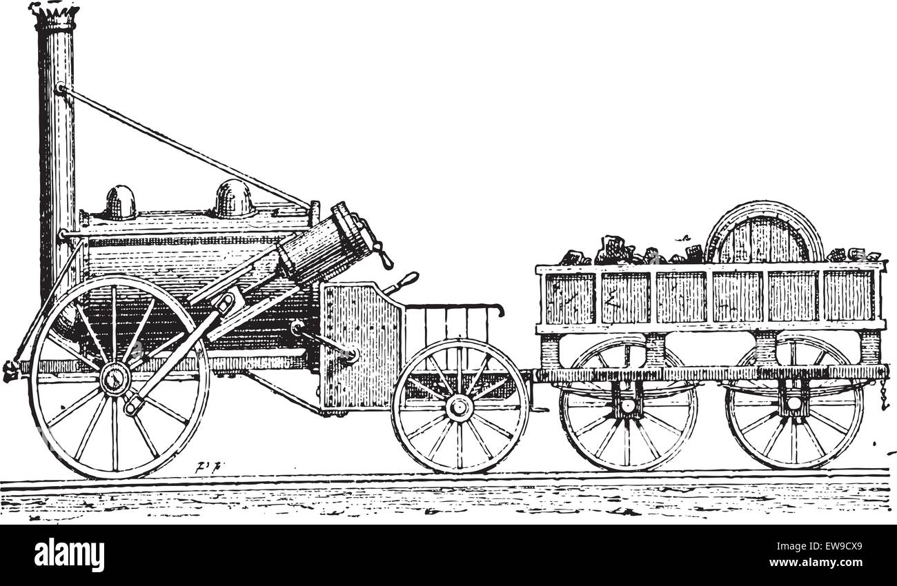 George Stephenson Rocket Drawing Sketch Coloring Page