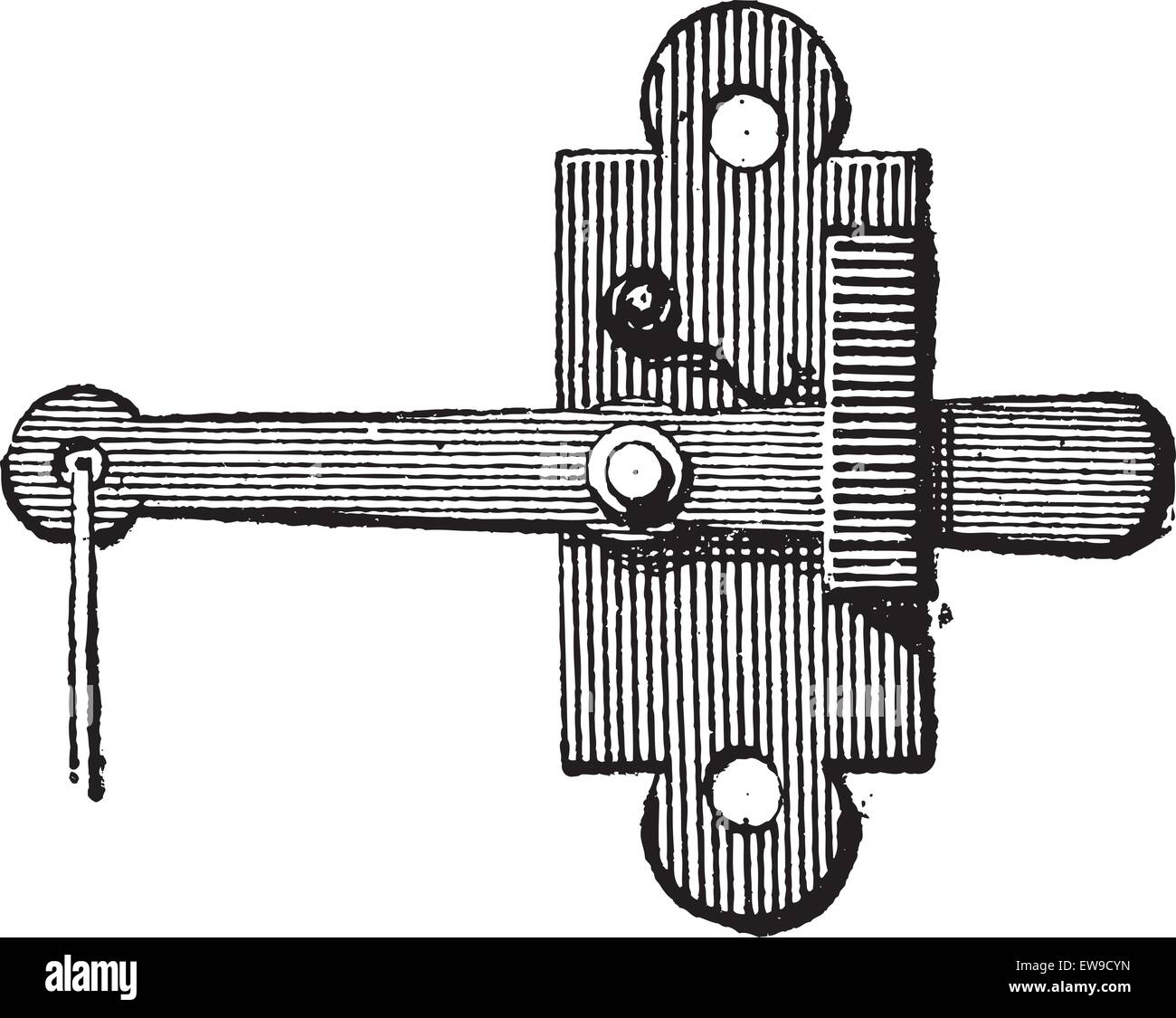 Latch, vintage engraved illustration. Dictionary of Words and Things ...