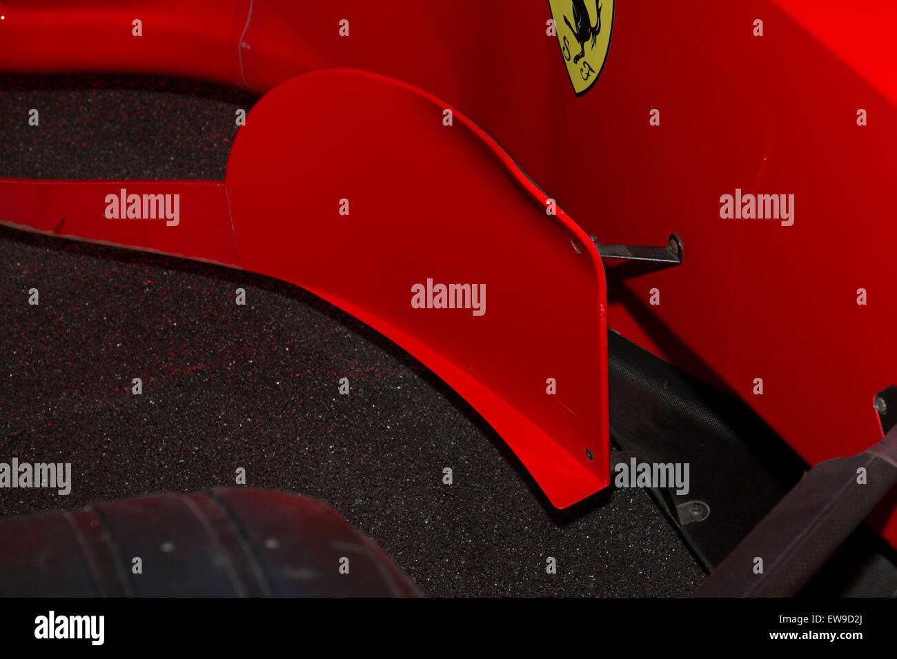 The Ferrari F399 bargeboard, displayed at the Museo Ferrari, represents ...