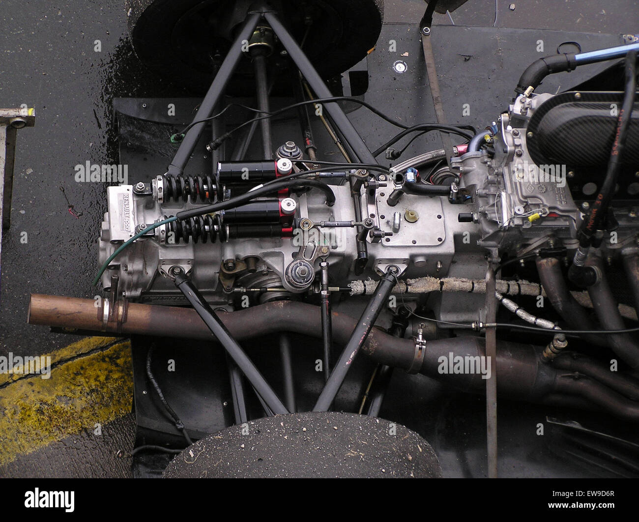 The image showcases the rear view of a Formula Renault racing car ...