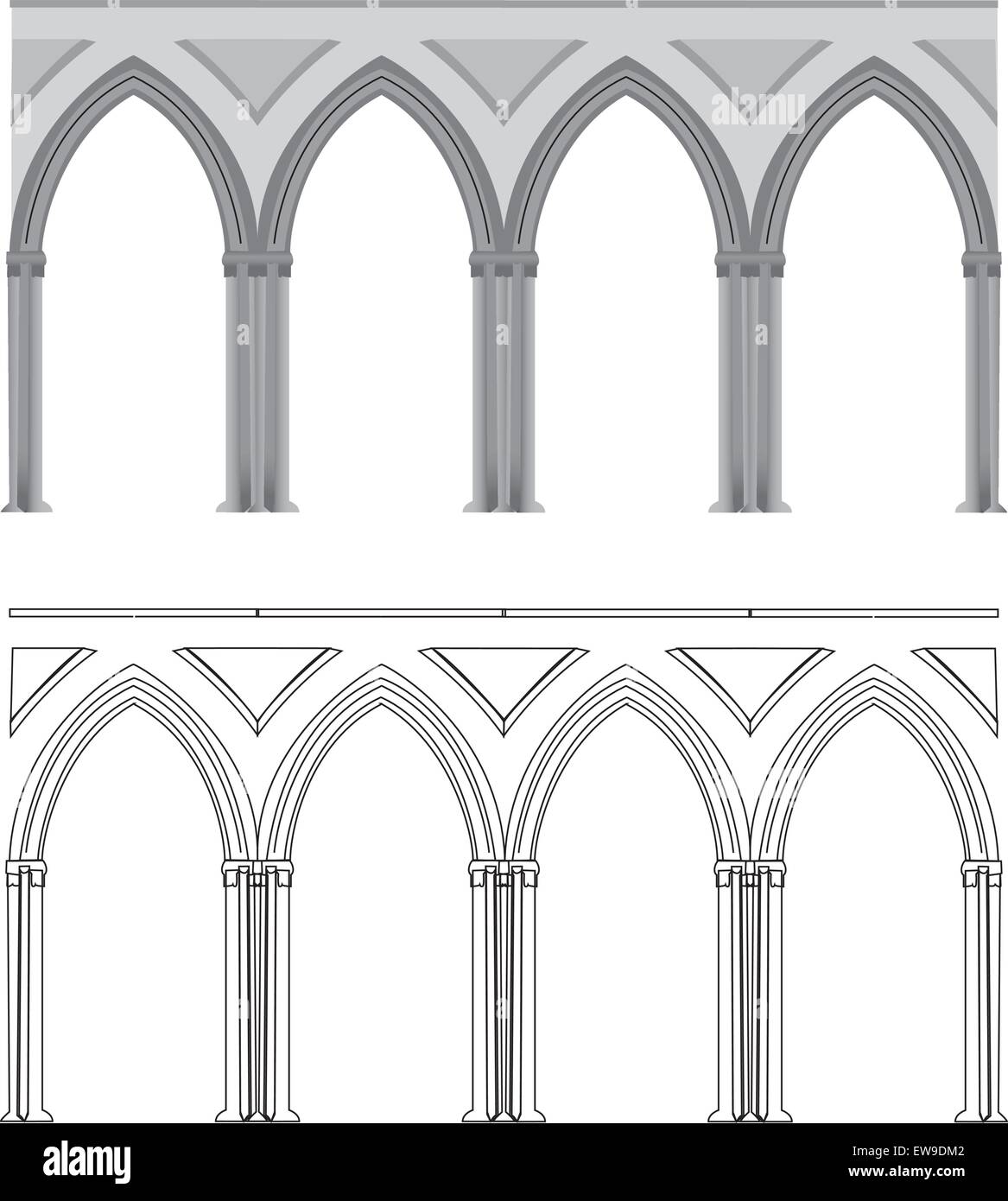 Gothic arch and column Stock Vector Image & Art - Alamy