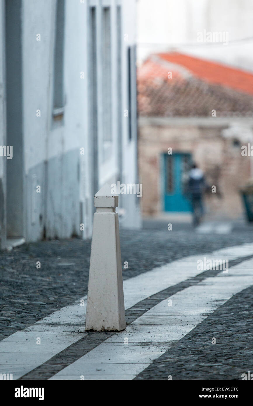Detail of a street blockage architecture pillar to stop vehicle ...
