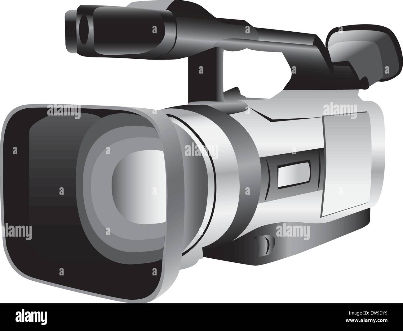 3D illustration of a semi-professional video camera Stock Vector Image ...