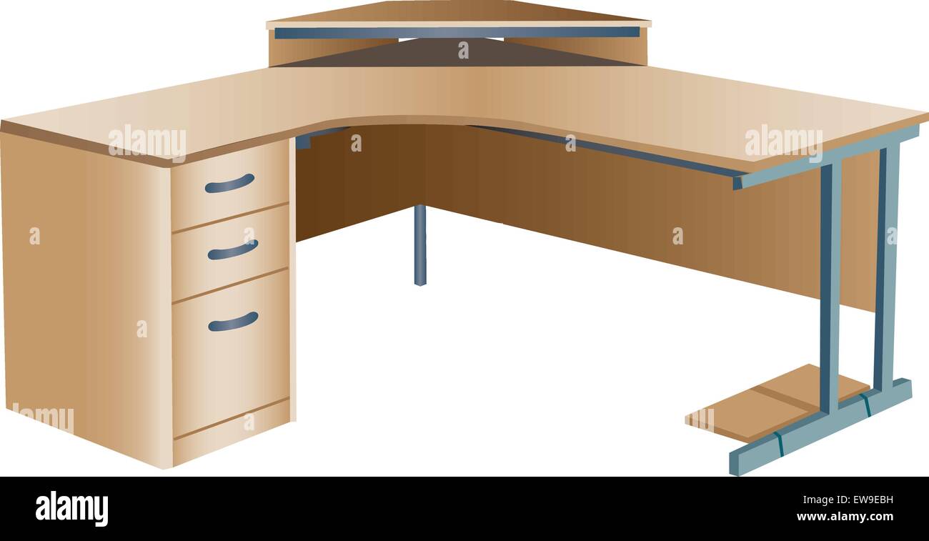 Angled corner office desk Stock Vector Image & Art - Alamy