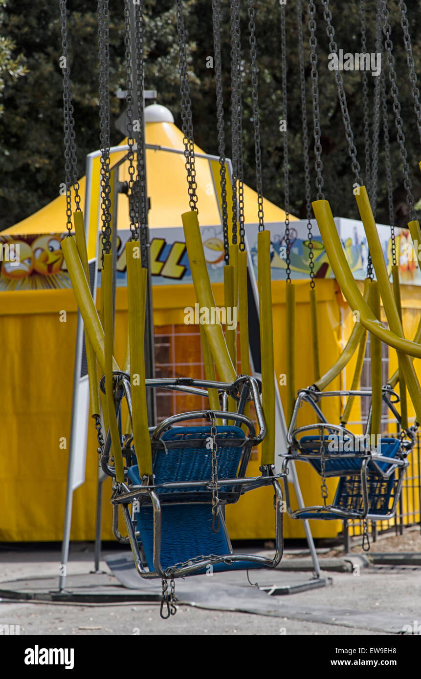 Empty carousel at country fair in Italy Stock Photo - Alamy