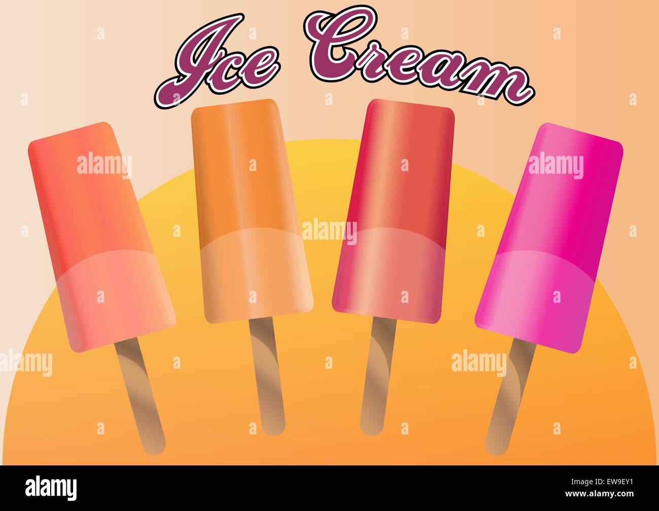 Ice cream popsicle, vector illustration Stock Vector Image & Art - Alamy