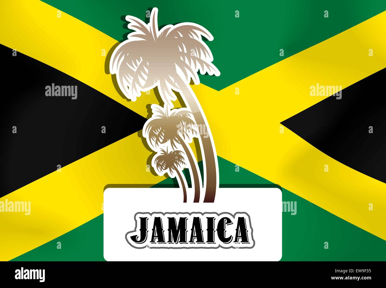 Jamaica, Jamaican flag, palm trees, vector illustration Stock Vector ...
