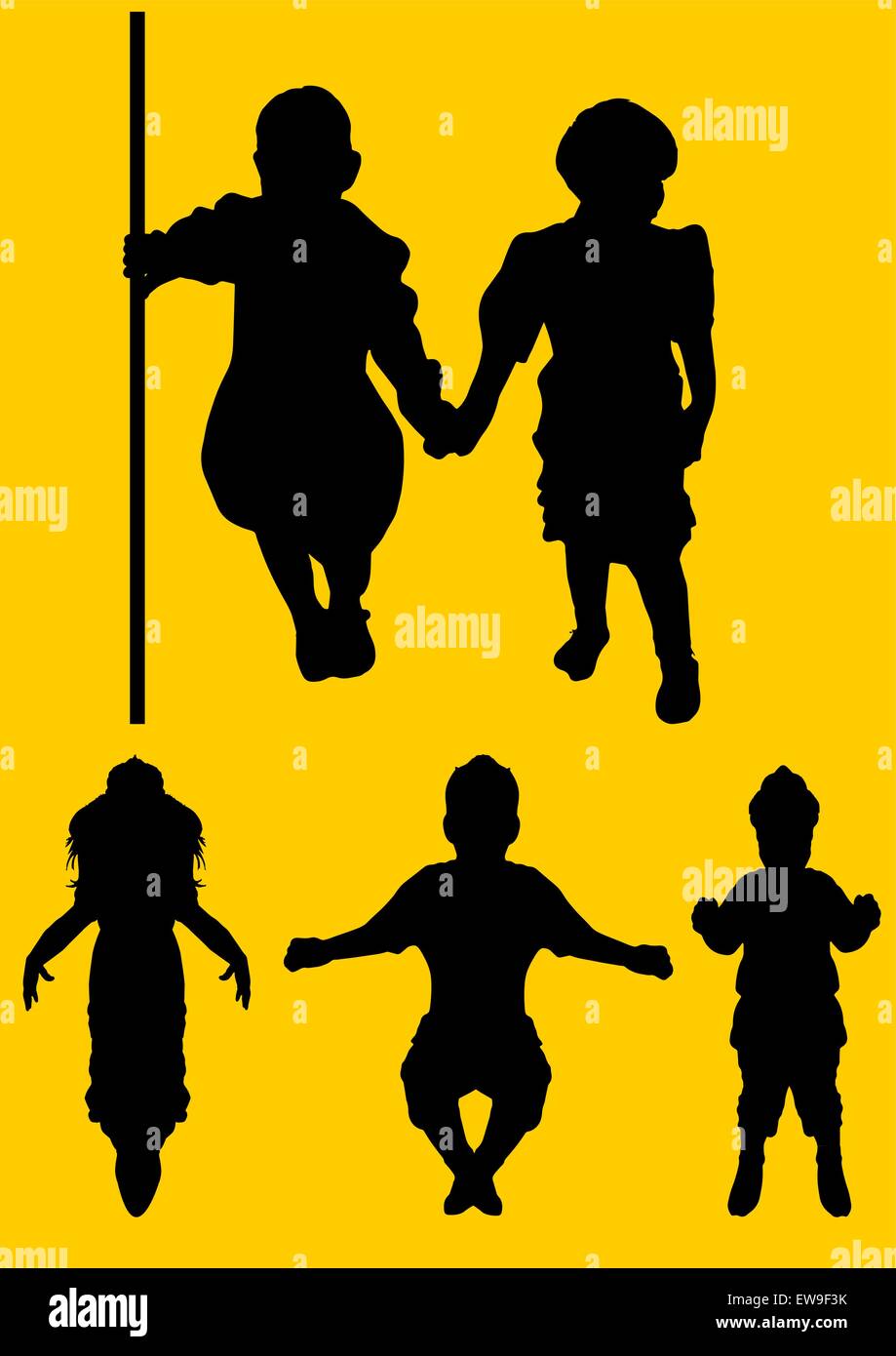 Kids silhouette, vector illustration Stock Vector Image & Art - Alamy
