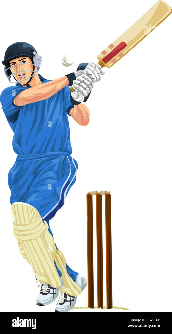 Cricket player batsman batting cartoon hi-res stock photography and ...