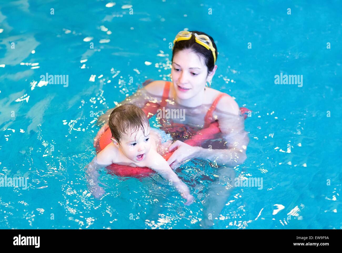 Mother Daughter Swimming Pool High Resolution Stock Photography and ...