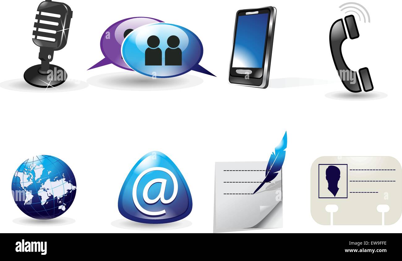 Web icons with communication theme, vector illustration Stock Vector ...