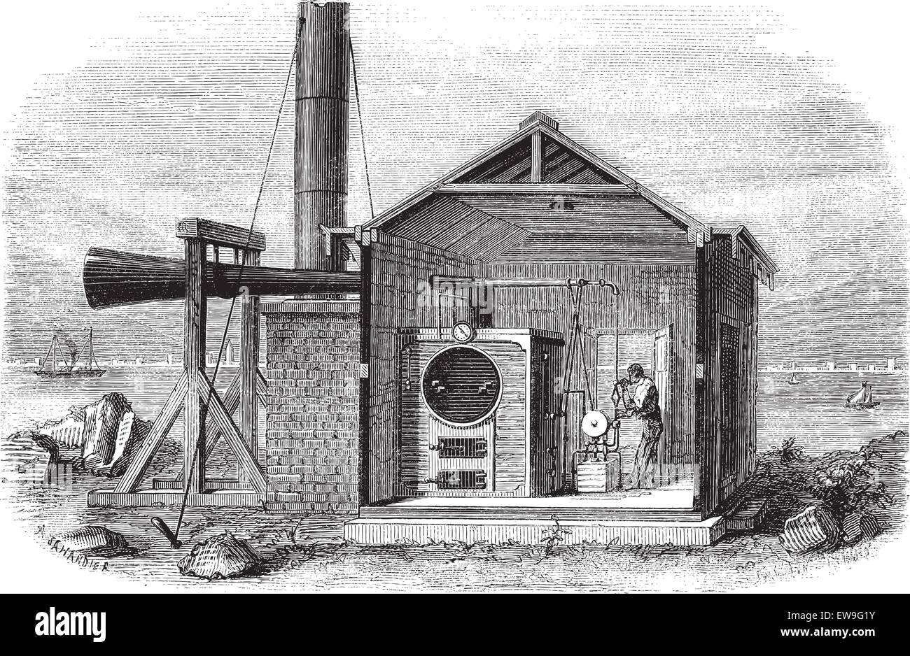 Industry units at sea Stock Vector Images - Alamy