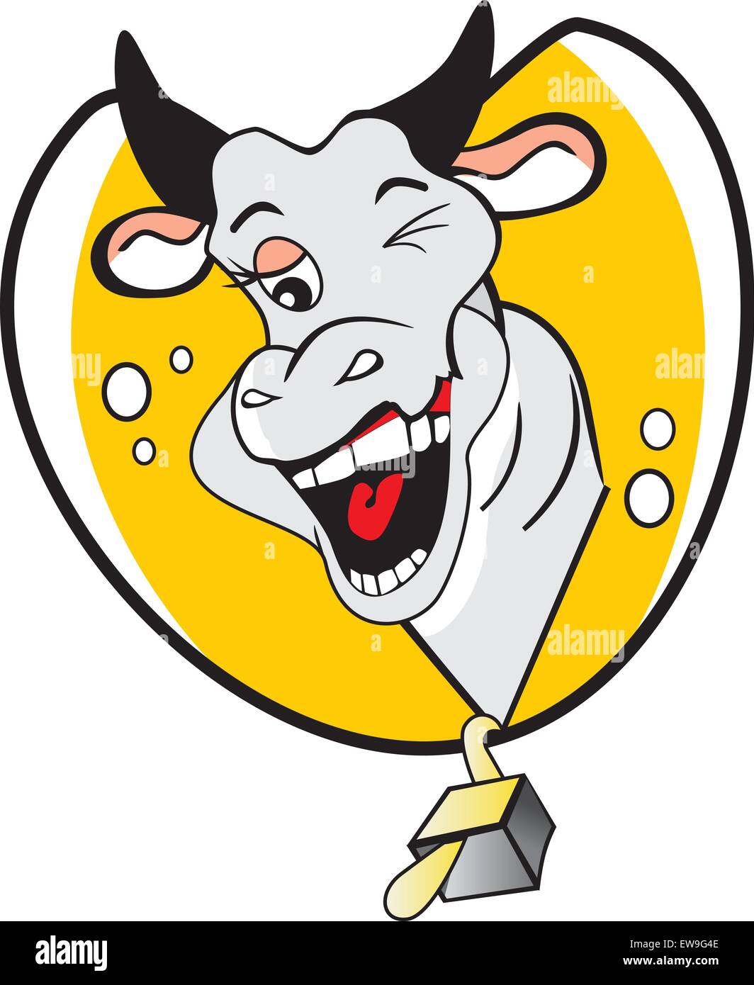 Funny Winking Cow, with a Bubbly Personality, vector illustration Stock ...