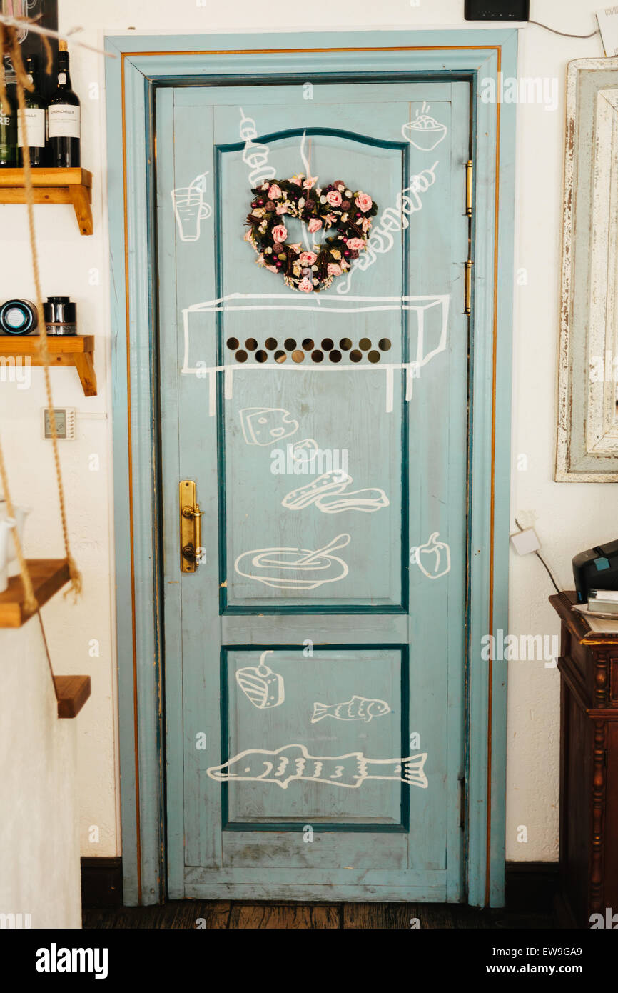 beautiful rustic door with rose heart Stock Photo - Alamy