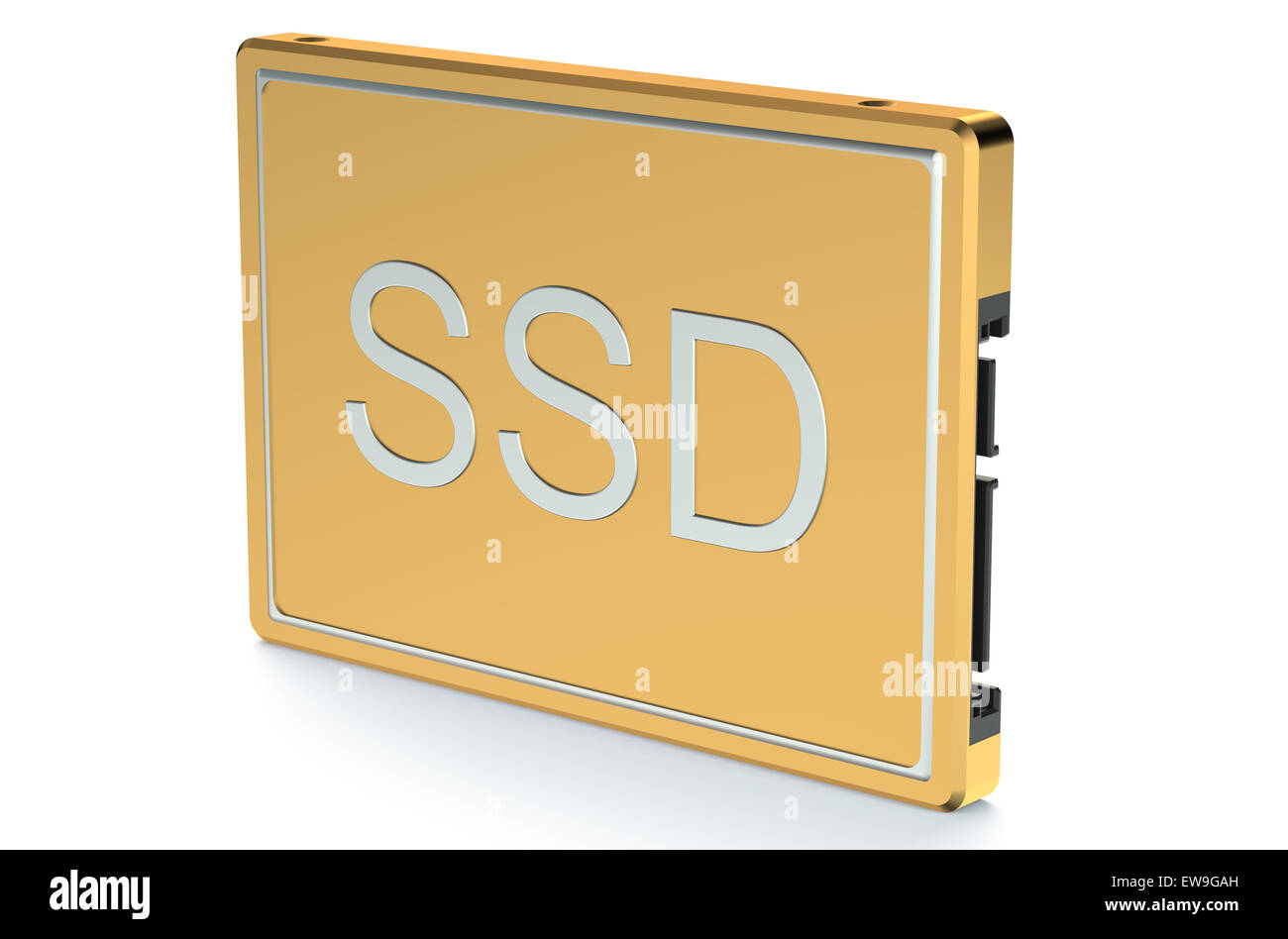 Golden Solid State Drive SSD isolated on white background Stock Photo ...