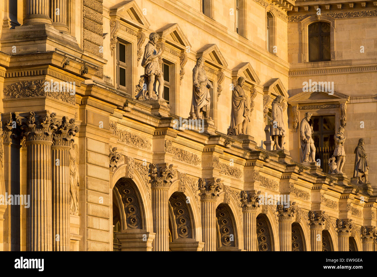 Louvre paris wall detail hi-res stock photography and images - Alamy